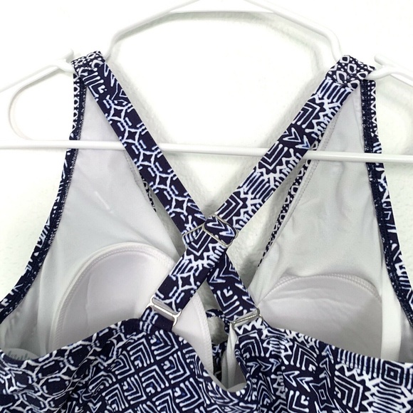 Kona Sol | Swim | Kona Sol Blue Print Laceup One Piece Swimsuit | Poshmark